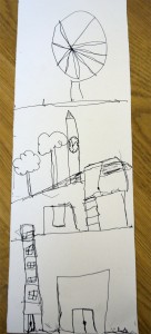 One Line Street Scene: A Visualisation Warm Up Drawing exercise