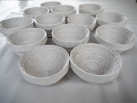 Coiled paper bowls