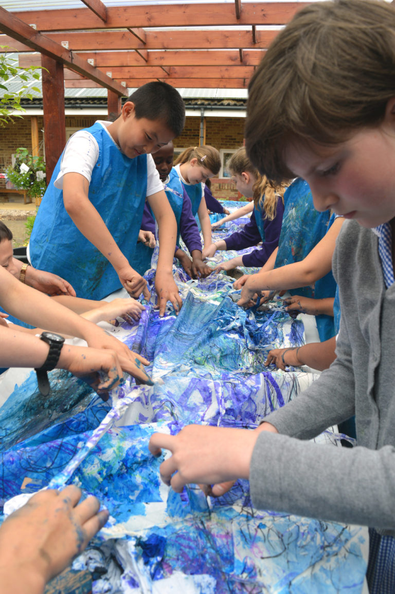 Our River – Year Five Pupils Build a Communal Drawing in Four Steps