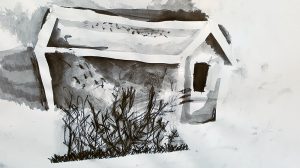 Graphite Sketches of Artist Retreats
