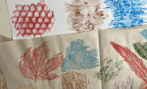 Collaging with Wax Crayon Rubbings