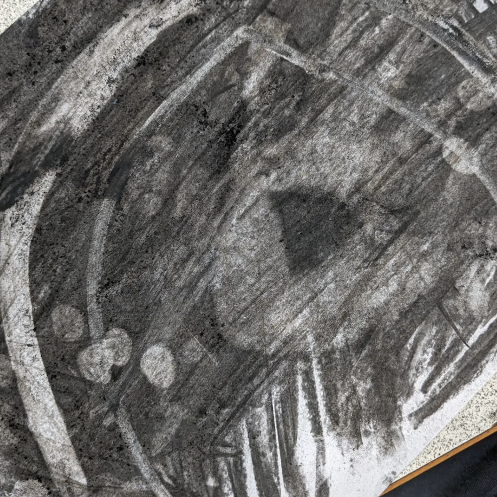 Expressive Charcoal Collage: Coal Mines