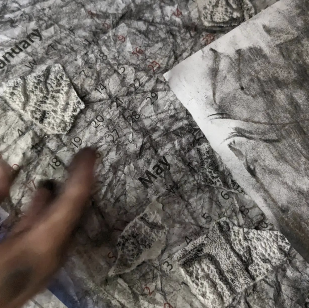 Expressive Charcoal Collage: Coal Mines